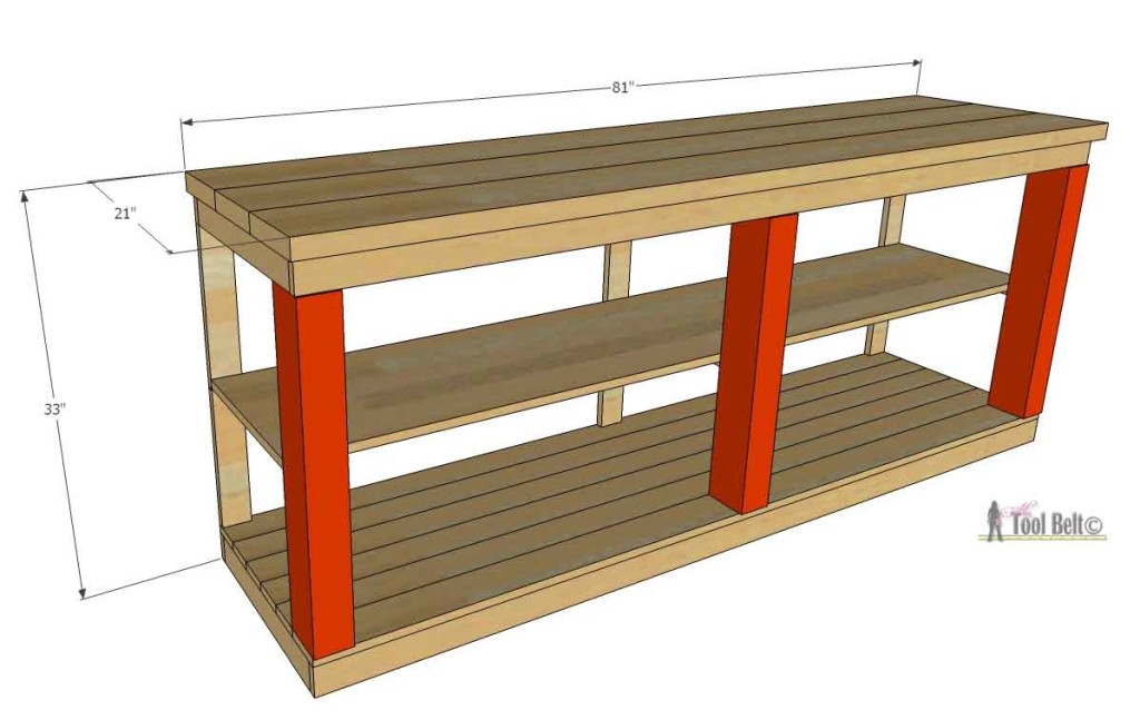 Console table-overall dimensions - Her Tool Belt