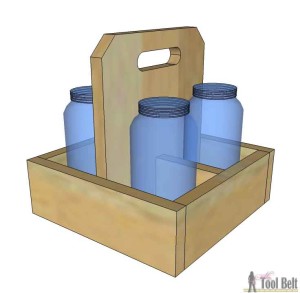Square Planter Box Caddy - Mason Jar Centerpiece - Her Tool Belt