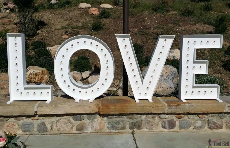 Wood DIY LOVE Marquee Letters - Her Tool Belt