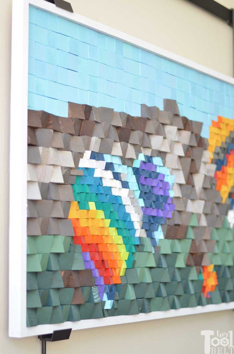 Scrap Wood 3D Pixel Art - Her Tool Belt