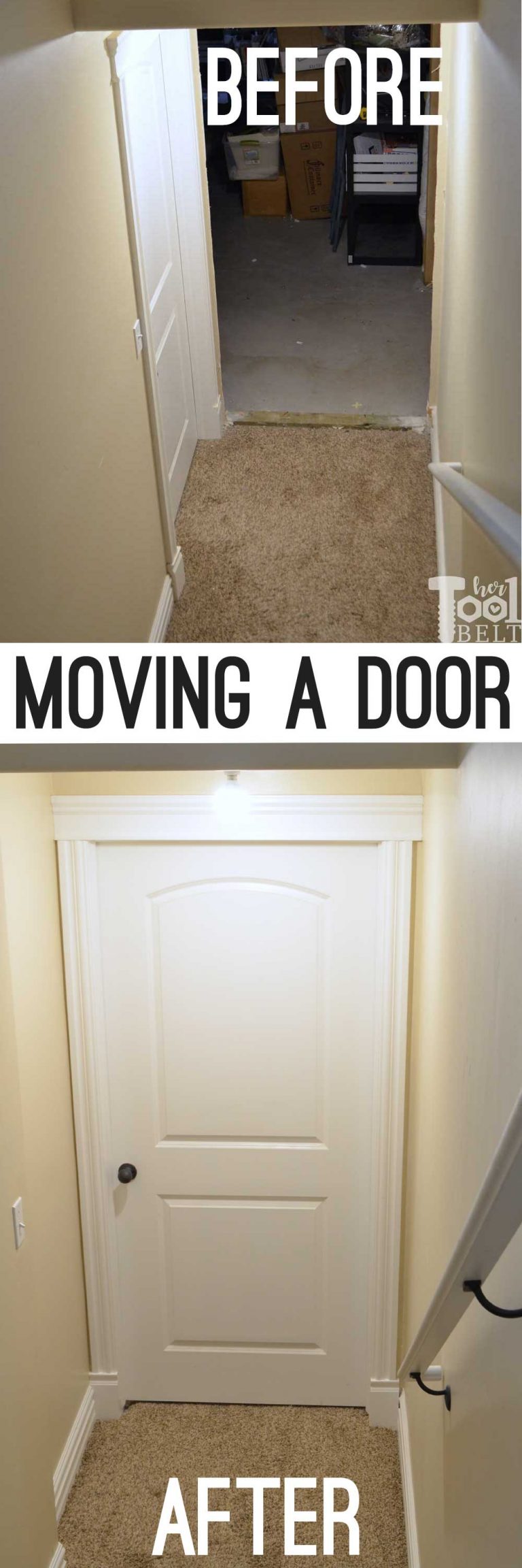moving-a-door-in-the-basement-demo-framing-and-finishing - Her Tool Belt